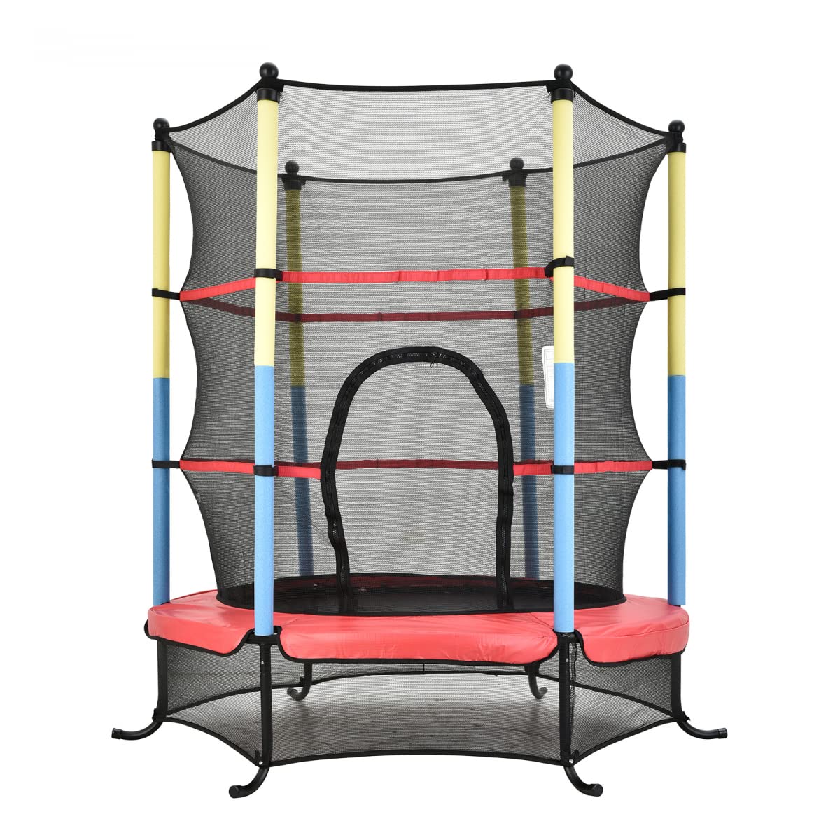 MengK FCH Kinder Trampolin Jumper 140 cm mit gepolsterten Stangen und Sicherheitsnetz