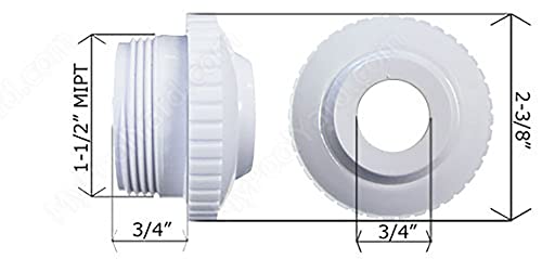 PoolSupplyTown Pool Spa Directional Flow Hydrostream Return Jet Fitting SP1419D with Adjustable 3/4" Opening Rotating Eyeball Compatible with Hayward SP1419D (6 Pack)