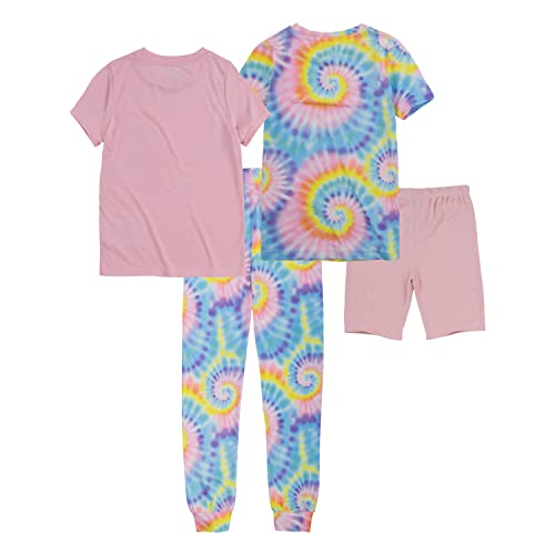 Hurley Girls' Pajama Set, Pink/Tie Dye, 10
