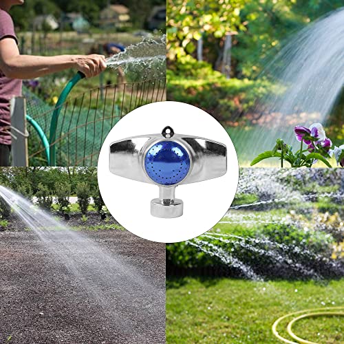 Hourleey 360 Degree Metal Spot Sprinkler, 2 Pack Circle Pattern Sprinkler with Gentle Water Flow for Small Area Yard Lawn Garden Watering, Coverage Up to 30FT (Blue)