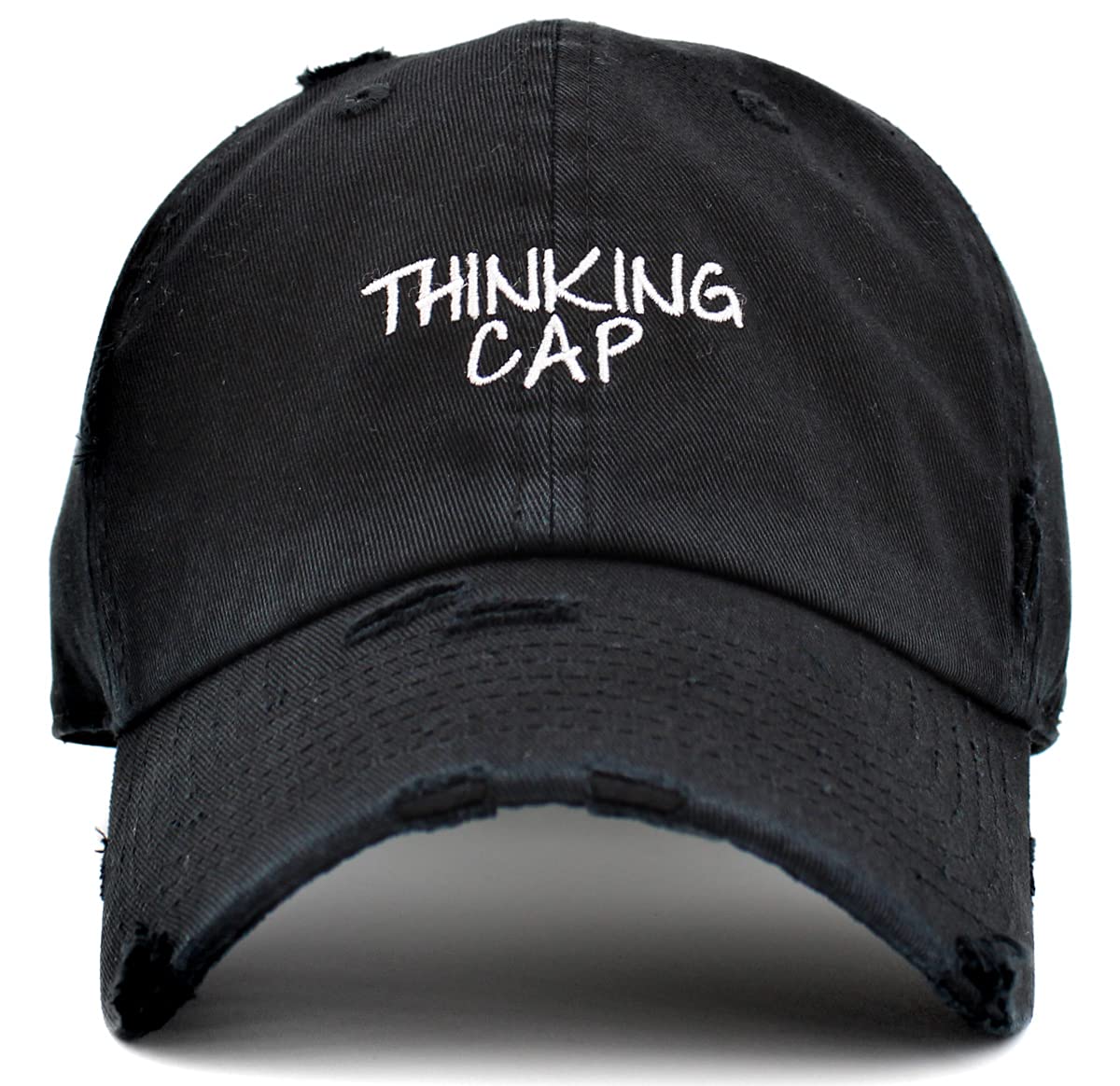 KBETHOS Daddy Dad Hat Baseball Cap Vintage Distressed Classic Polo Style Adjustable Cotton (One Size, Black Thinking Cap Vintage)