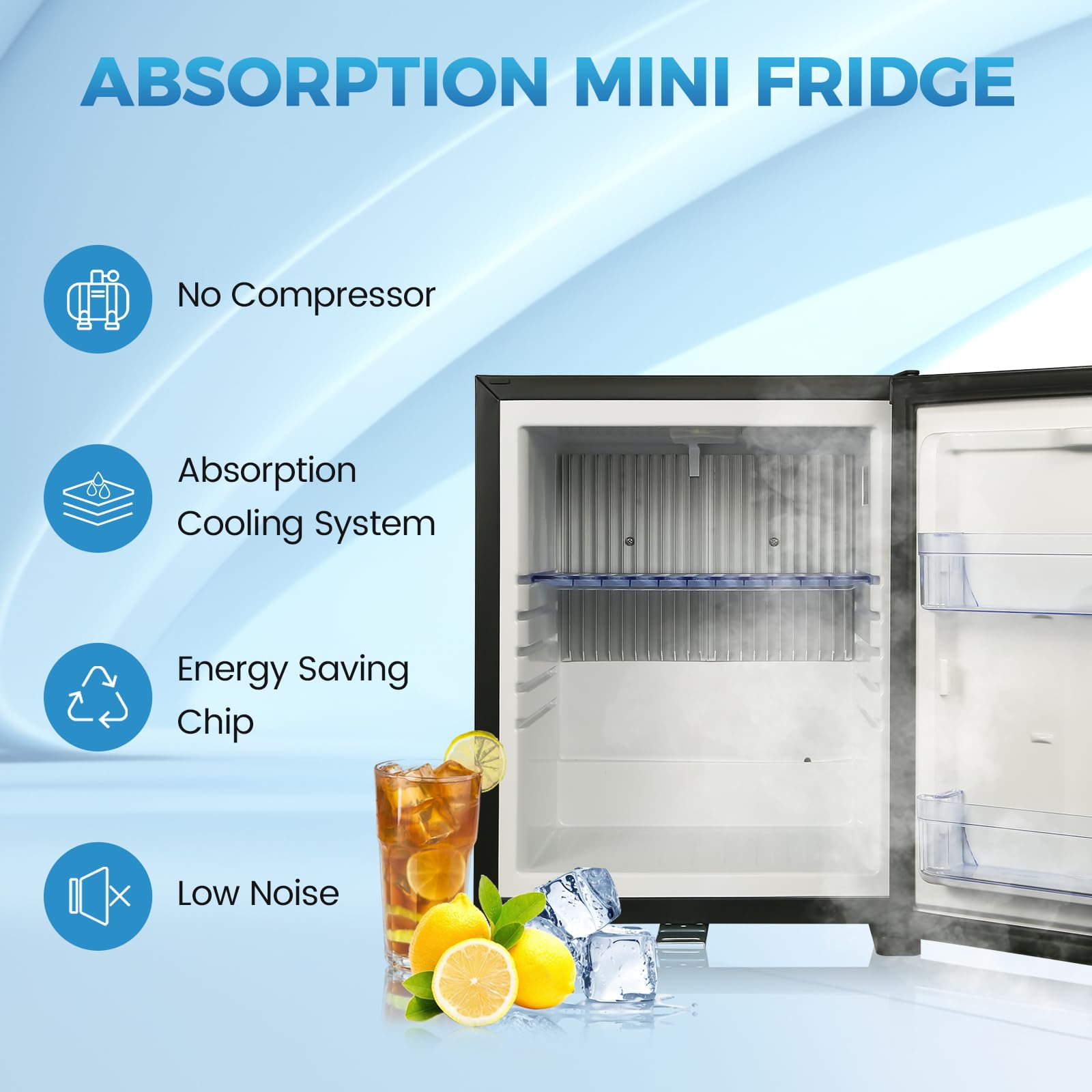HIPOPLLER Compact Refrigerator, 1.07 cu.ft 110V Quiet Mini Fridge, Reversible Door with Lock, Energy Efficient Beverage Cooler for Bedroom Dorm RV Hotel Office, Black