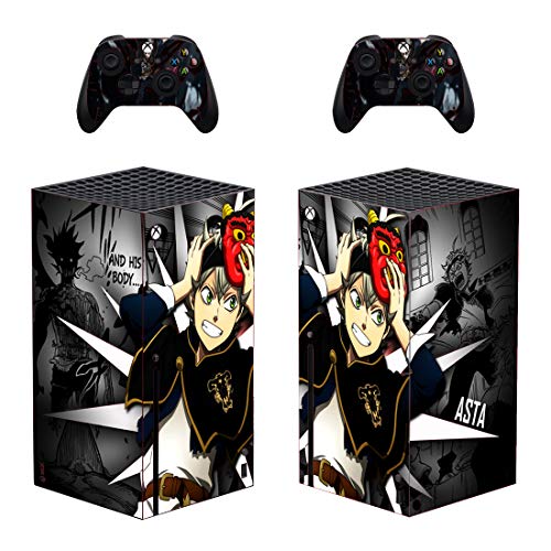 KAJAL MANI Vinyl Skin Sticker Decal Wrap for X-box-One-Series X Console Skin Set Black Clover
