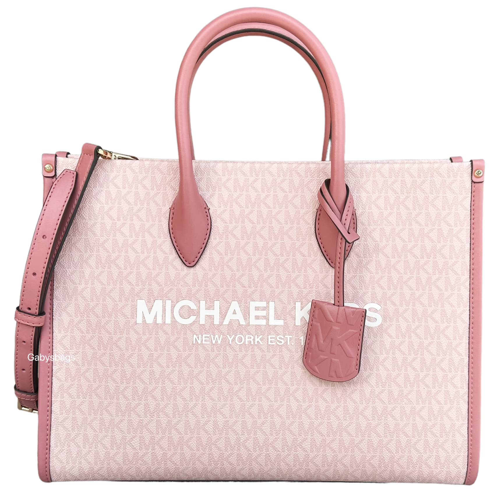 Michael Kors Mirella Medium Tote Bag (Dark Powder Blush Multi)