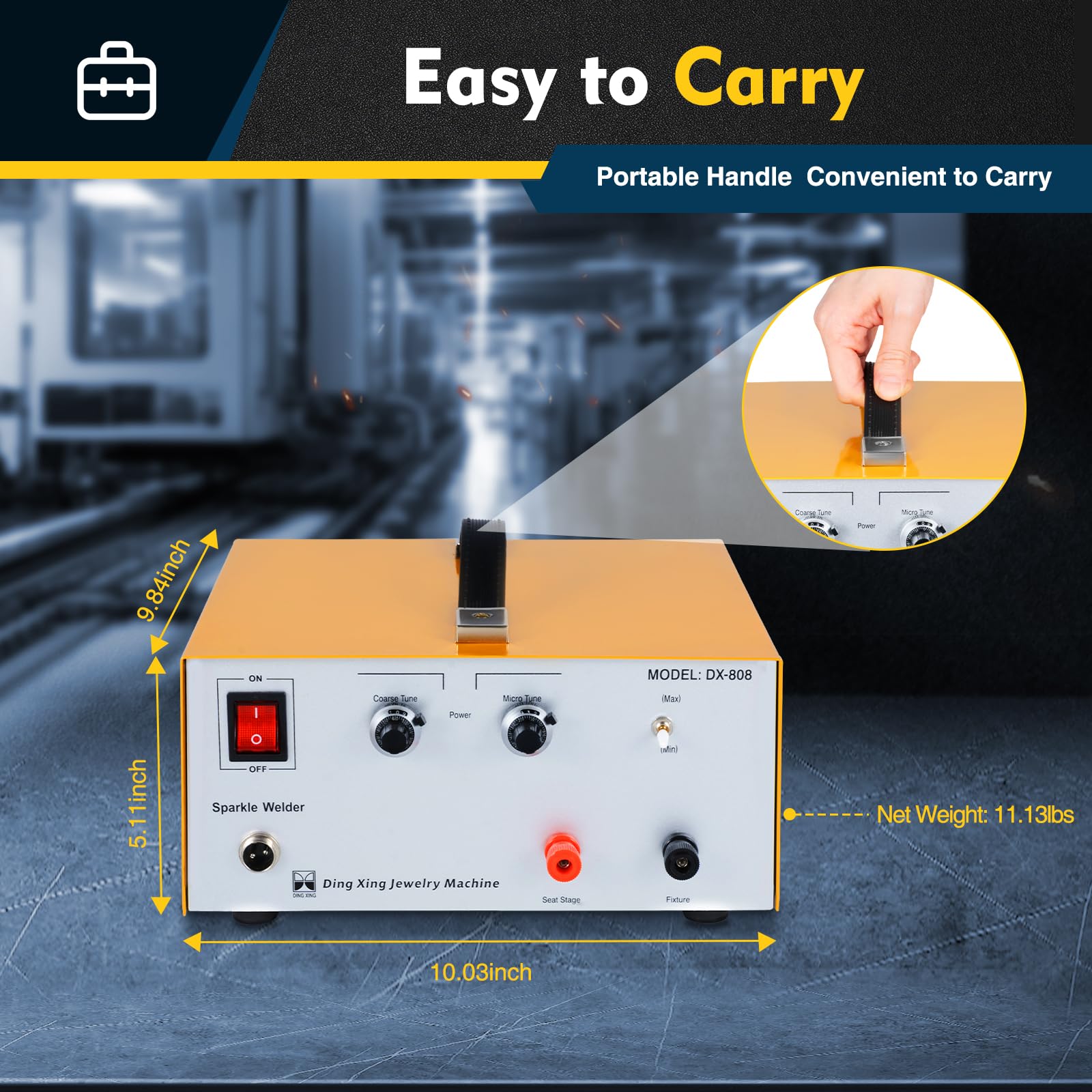 Jewelry Spot Welding Machine, 400W 80A Ulse Sparkle Spot Welder Portable Spot Welding Machine with Foot Pedal for Jewelry Gold Silver Platinum