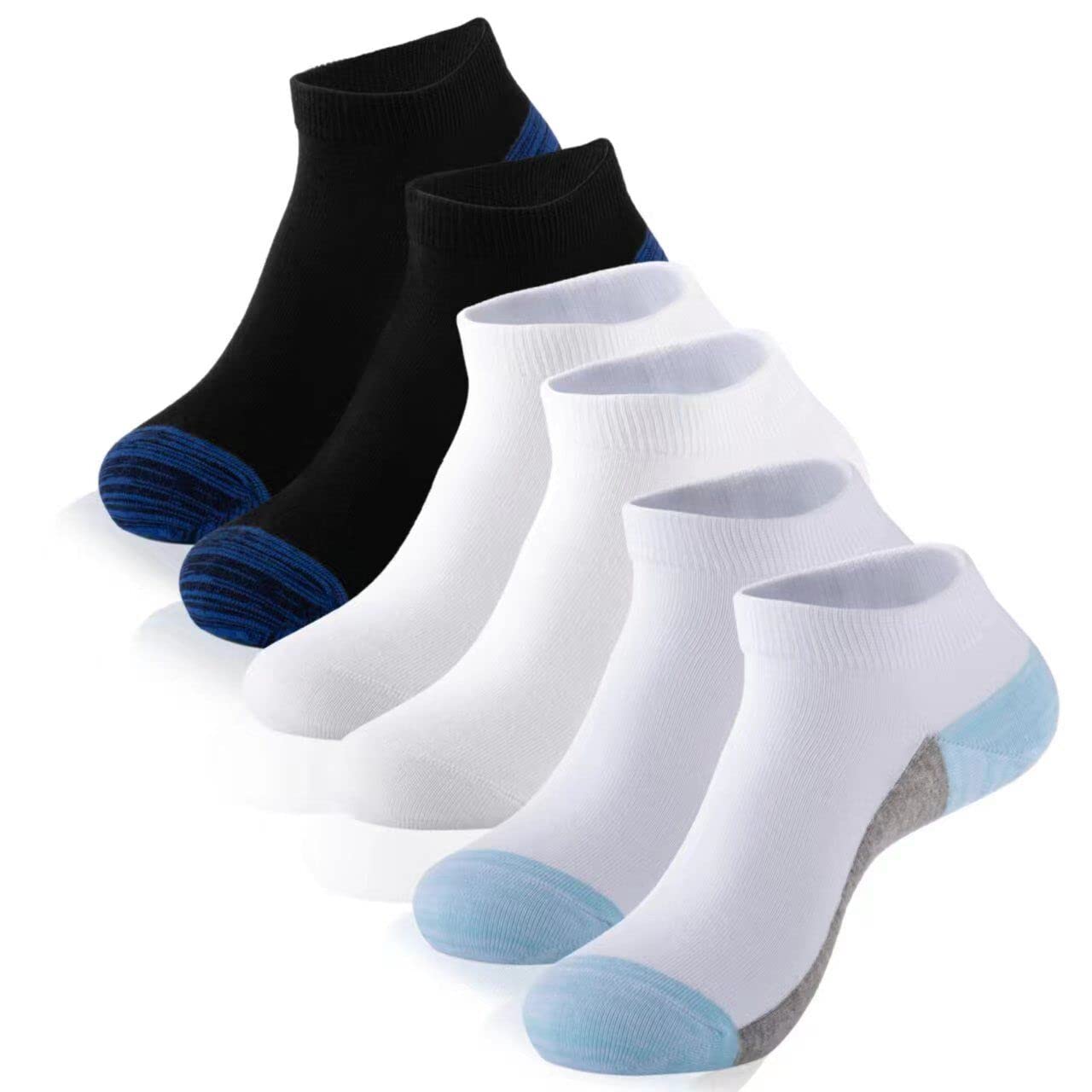 IEOVIEE Women Athletic Ankle Socks Low Cut Cushioned Running Socks Soft Cotton No Show Socks for US Size 7-12(6 Pairs)