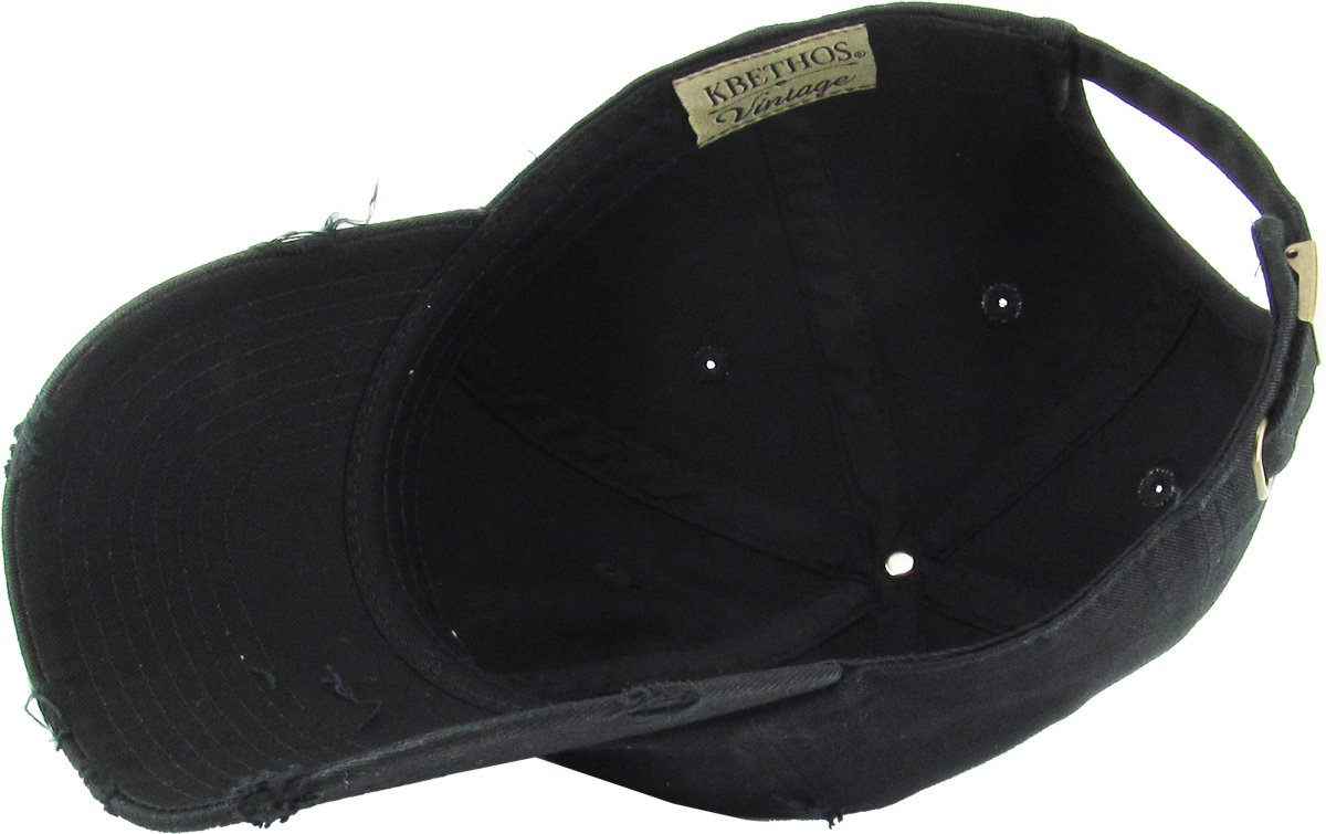 KBSV-3004V BLK Daddy Dad Hat Baseball Cap Vintage Distressed Classic Polo Style Adjustable Cotton