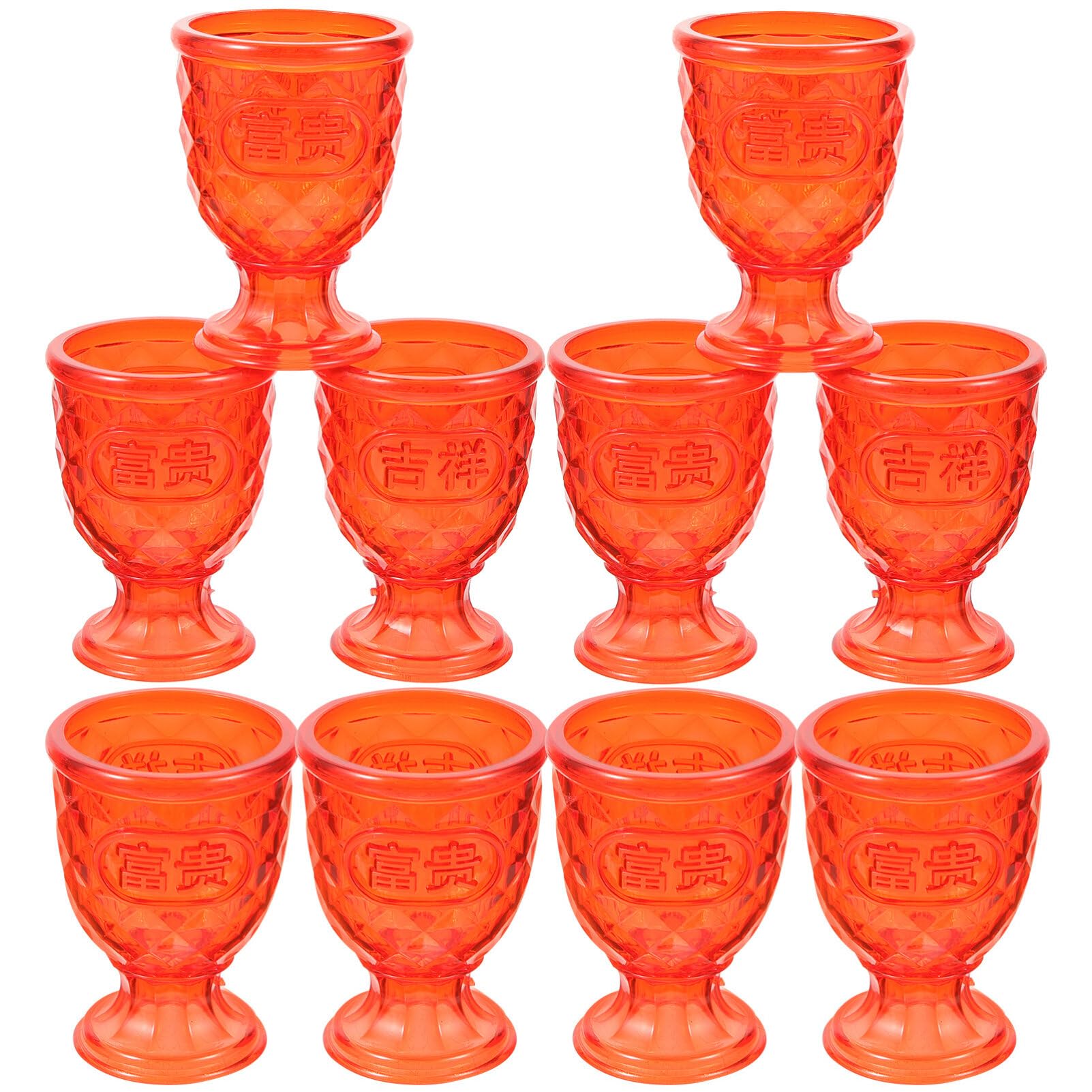 Kichvoe 10pcs vintage cups vintage wine glasses whisky glasses wedding wine glasses whiskey tumblers red cups whiskey glasses Chinese Mug Party Cups shot glass Disposable plastic banquet