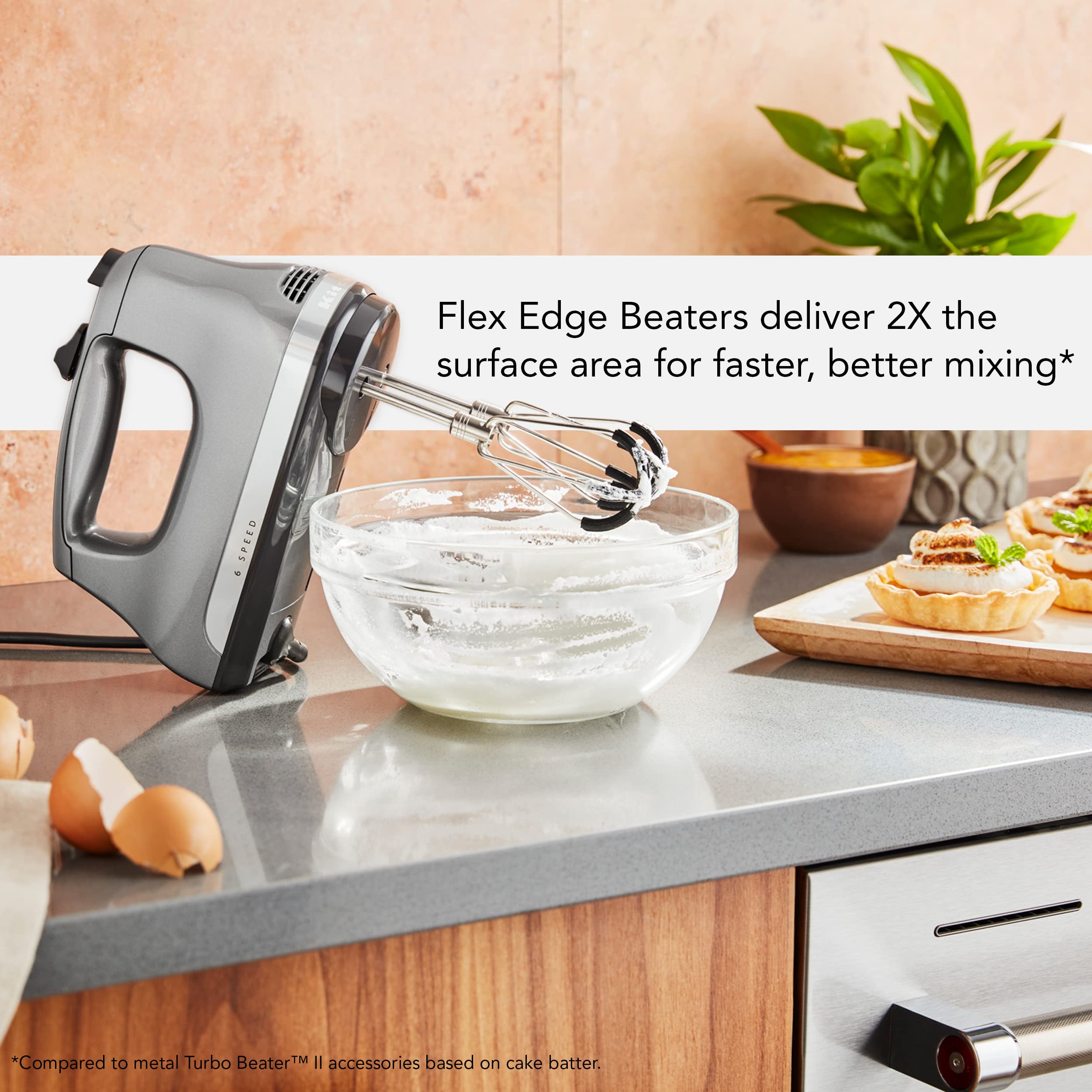 KitchenAid Cordless 7 Speed Hand Mixer (KHMB732) Bundle with Flex Edge Beater Accessory
