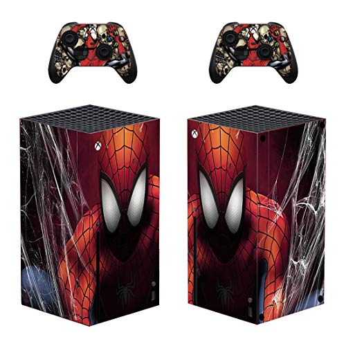 KAJAL MANI X-box-One-Series X Skin Set Man Hero HD Printing Faceplate Protective for Console, Controller Skin Decal