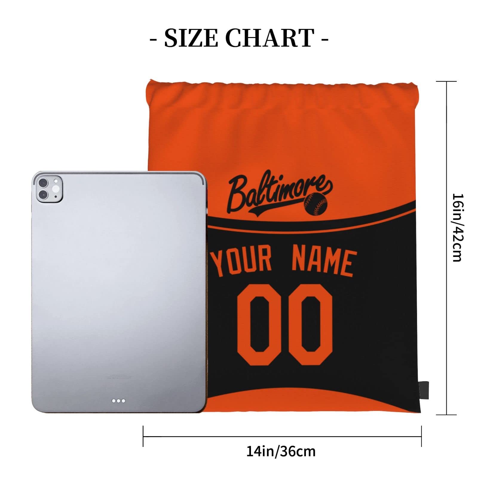 INAOO Drawstring Bags Baltimore Personalized Backpack Gifts for Men Women