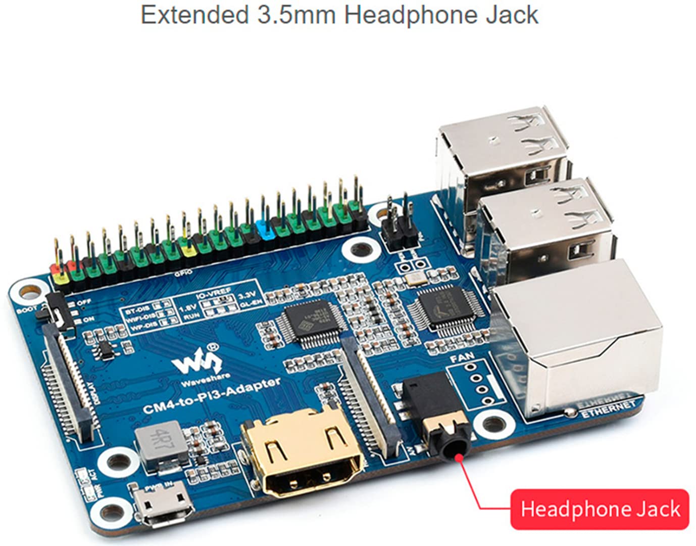 Raspberry Pi Compute Module 4 to Pi 3B/3B+ Adapter,Connect Compute Module 4 with Converter Board to Replace Raspberry Pi 3 Model B/3B+,Alternative for RPi 3B/3B+ Compatible with Pi 3B/ 3B+ Hats