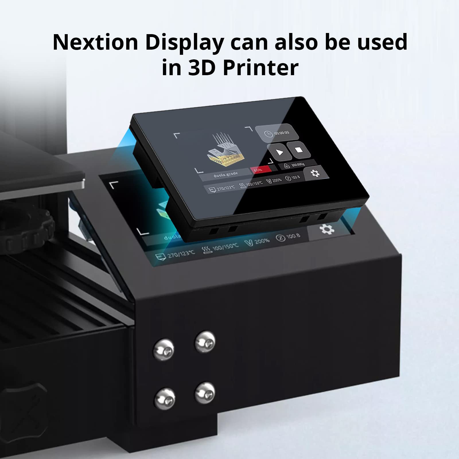Nextion 7.0″ Intelligent HMI Display NX8048P070-011C-Y Capacitive LCD-TFT Touch Screen 800 * 480 with Enclosure, Nextion Display Support Video Audio Animation Play Functions.