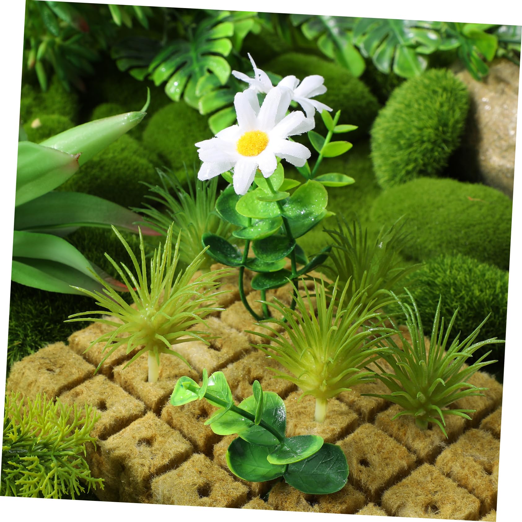 Happyyami 500 Pcs Gardenrock Woolasbestos Clone Plants Plugs Plant Fertilizer Plugs Germination Starter Grow Cubes Plugs Hydroponic Tower Plant Growing Plugs Practical Miniature