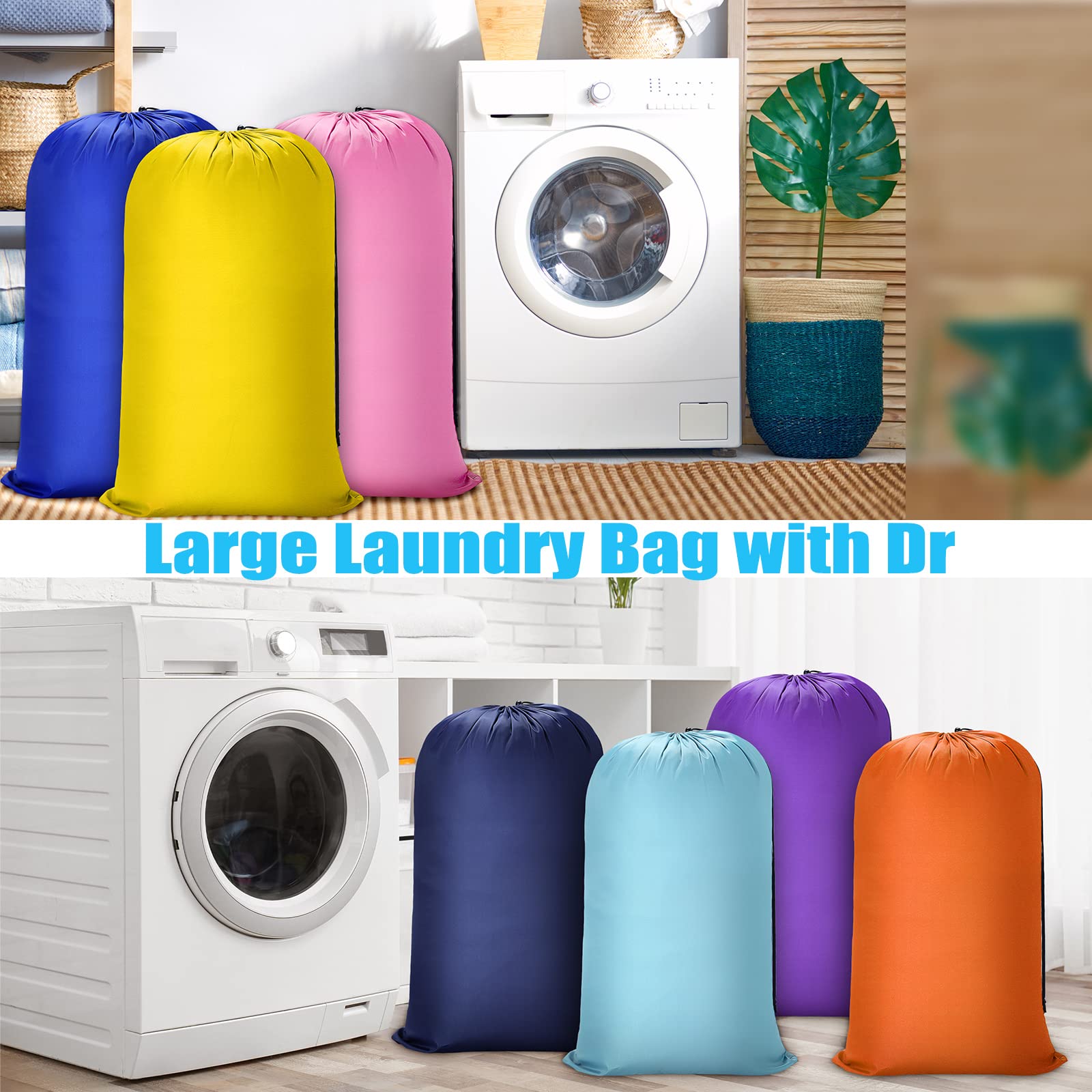 Sanwuta 80 Packs Extra Large Laundry Bag Travel Laundry Bags with Drawstring Closure 38" x 24" Reusable Clothes Organizer for Dirty Clothes College Dorm Commercial Laundry Services, Multi Colors