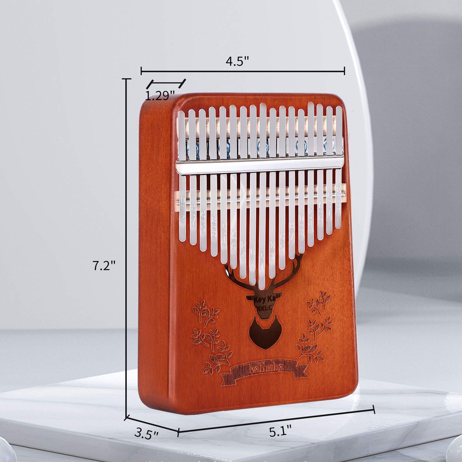 Kalimba kits,Portable Thumb Piano with Songbook,Musical Instrument Gift (Reindeer-Brown)