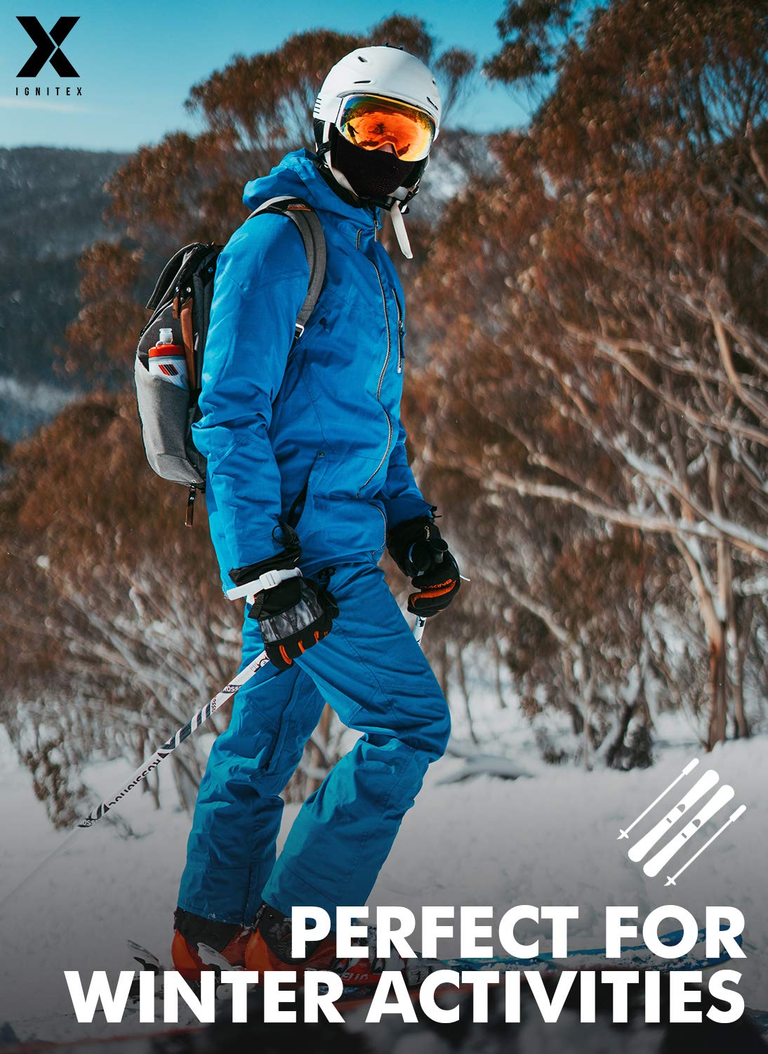IGNITEX Ski Neck Gaiter, Winter Gaiter/Snowboarding Neck Warmer Gaiter, Breathable Ski Gator