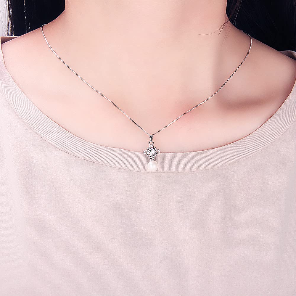LGSY Sterling Silver Chinese Knot CZ Bail Pin Pendant Fitting for Pearl Jewelry, Design Pendant Mount for Women DIY Jewelry Making