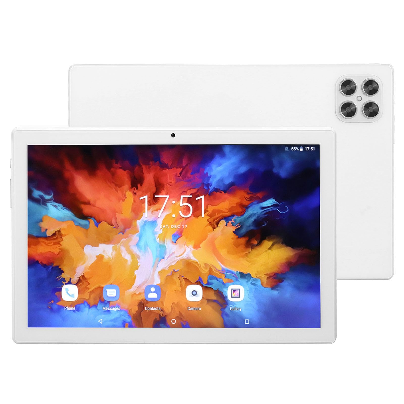 ICRPSTU 2 in 1 Tablet, 4G LTE 5G WiFi US Plug 100‑240V 12GB 256GB Memory 10.1 Inch Screen Gaming Tablet with Keyboard Earbuds for School (#1)