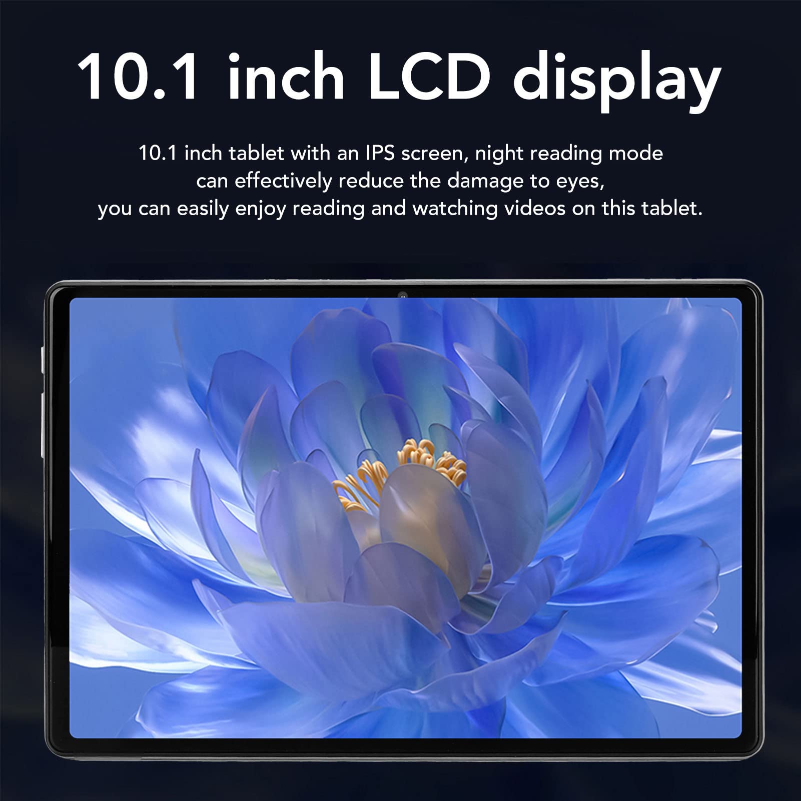 ICRPSTU 2 in 1 Tablet, 10.1 Inch Tablet 8GB 256GB 8MP 16MP 100โ240V 4G Network USB C Charge with Keyboard to Work for Android 12 (US Plug)