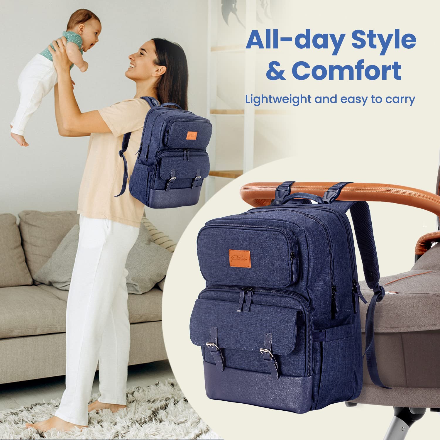 PILLANI Travel Bundle: Baby Backpack & Car Seat Tray for Kids