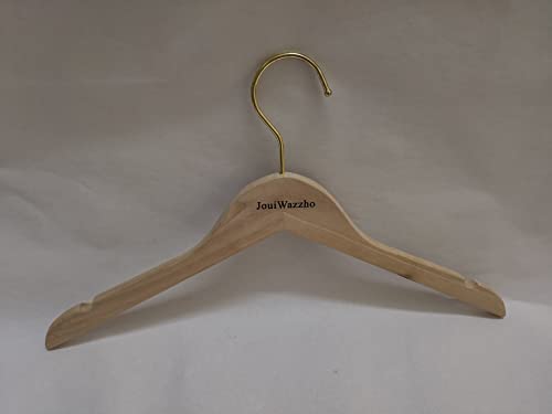 JouiWazzho -Clothes hangers, Natural Finish Super Sturdy and Durable Wooden Hangers