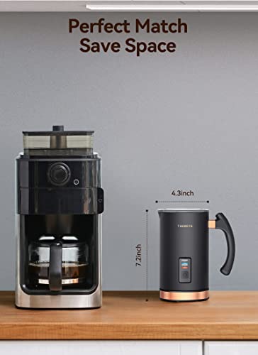 Milk Frother, Thereye Electric Milk Steamer, Automatic Hot and Cold Foam Maker and Milk Warmer for Latte, Cappuccinos, Macchiato, Hot Chocolate Coffee