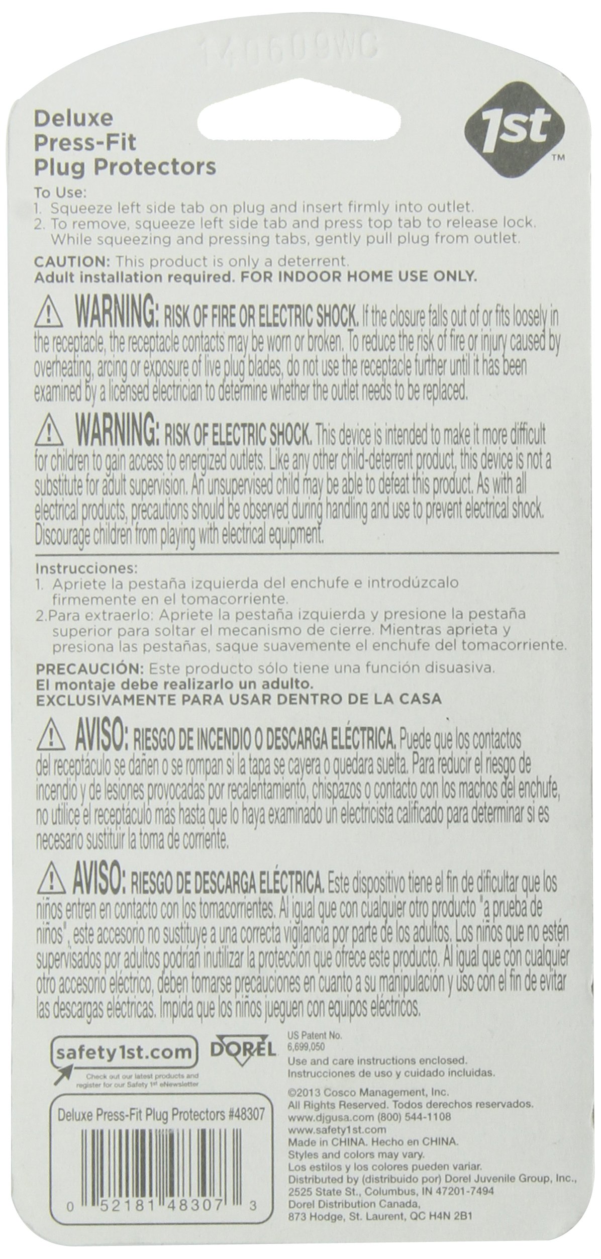 Safety 1st Deluxe Press Fit Outlet Plugs, 8 Count (Pack of 2)