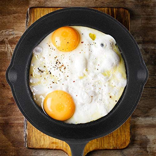 Jim Beam Su Set of 3 Pre-Seasoned Cast Iron Skillet Set | Heavy-Duty Construction for Superior Heat Retention & Even Cooking,6 1/4,7 3/4,9 3/4 , Black