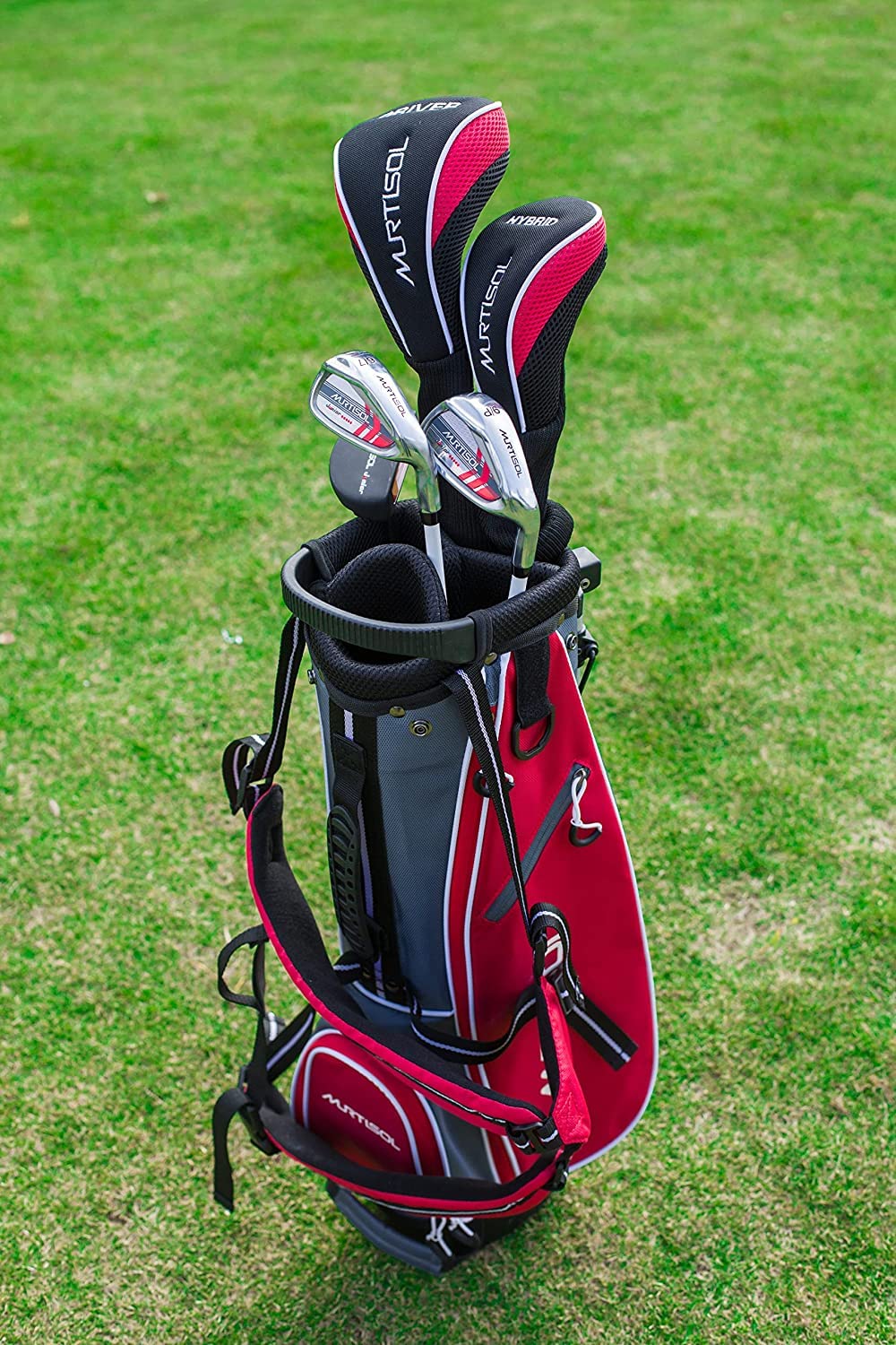 Lightweight Junior Golf Clubs,Golf Club Set for Children Kids,5pc,8-10 Age,11-13 Age Groups Boys & Girls,Right Hand (Ages 8-10 Red 5PC)