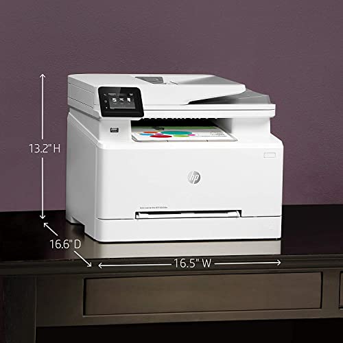 HP Color LaserJet Pro M283fdw Wireless All-in-One Laser Printer, Remote Mobile Print, Print Scan Copy Fax, Auto 2-Sided Printing, 22 ppm, 250-Sheet, Works with Alexa, Bundle with JAWFOAL Printer Cable