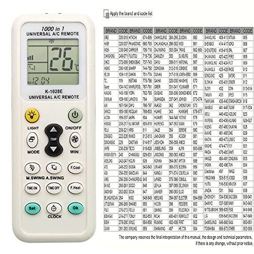 Universal A/C Air Conditioner Remote Control for Samsung Panasonic LG Fujitsu Sharp Gree Guangda Guqiao Haier Helton Hemilton Hicon Hisense Hitachi