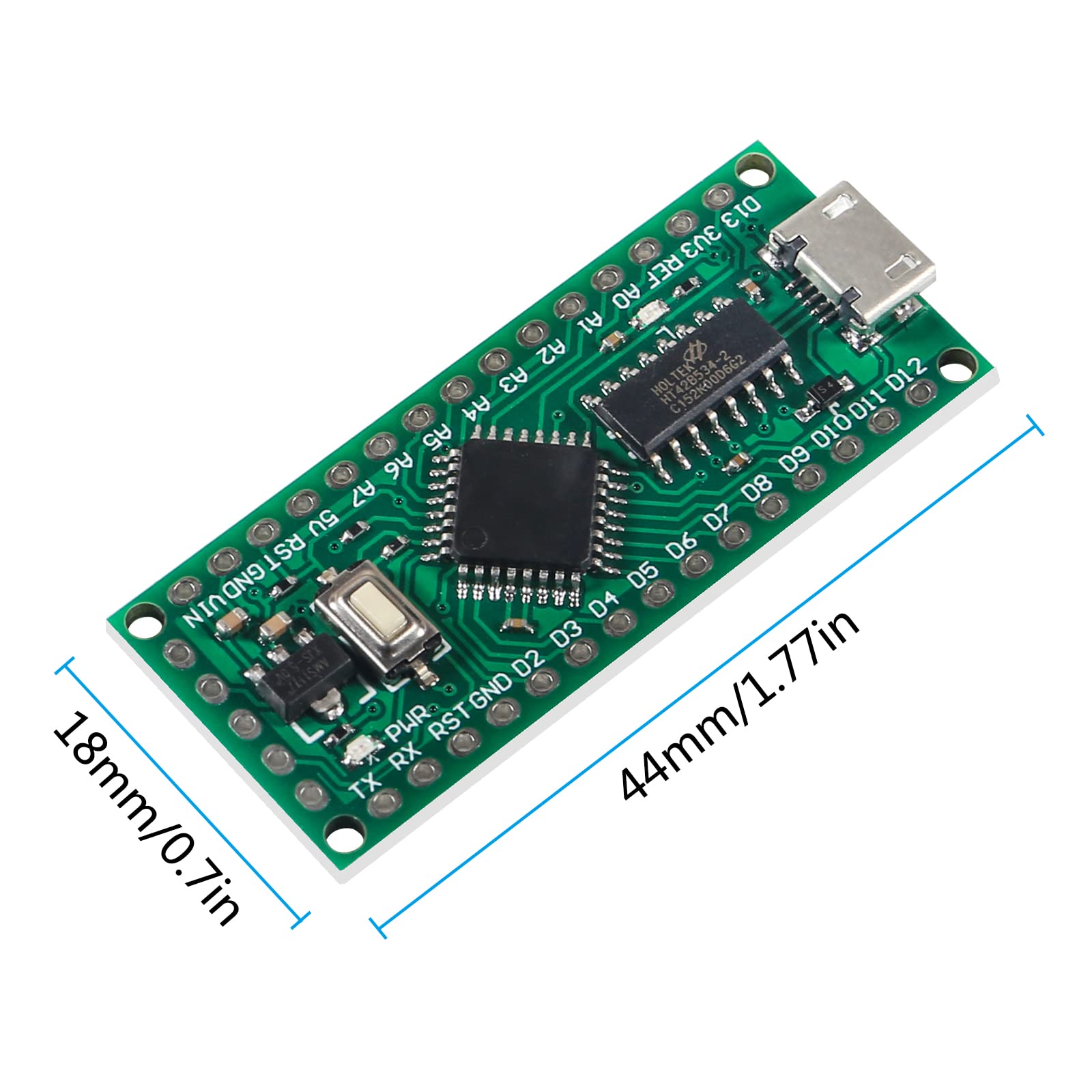 QCCAN 2pcs LGT8F328P LQFP32 MiniEVB HT42B534 Develope Board Replace Nano V3.0 ATMEGA328 Compatible for Arduino (LGT8F328P Type-C)