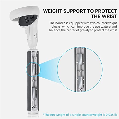 Lightsaber Grip Compatible with Oculus Quest 2, Compatible with Meta Quest 2 VR Game Accessories Controller Double Handle Extension Lightsaber Handle Double Handle Extension Lightsaber Handle
