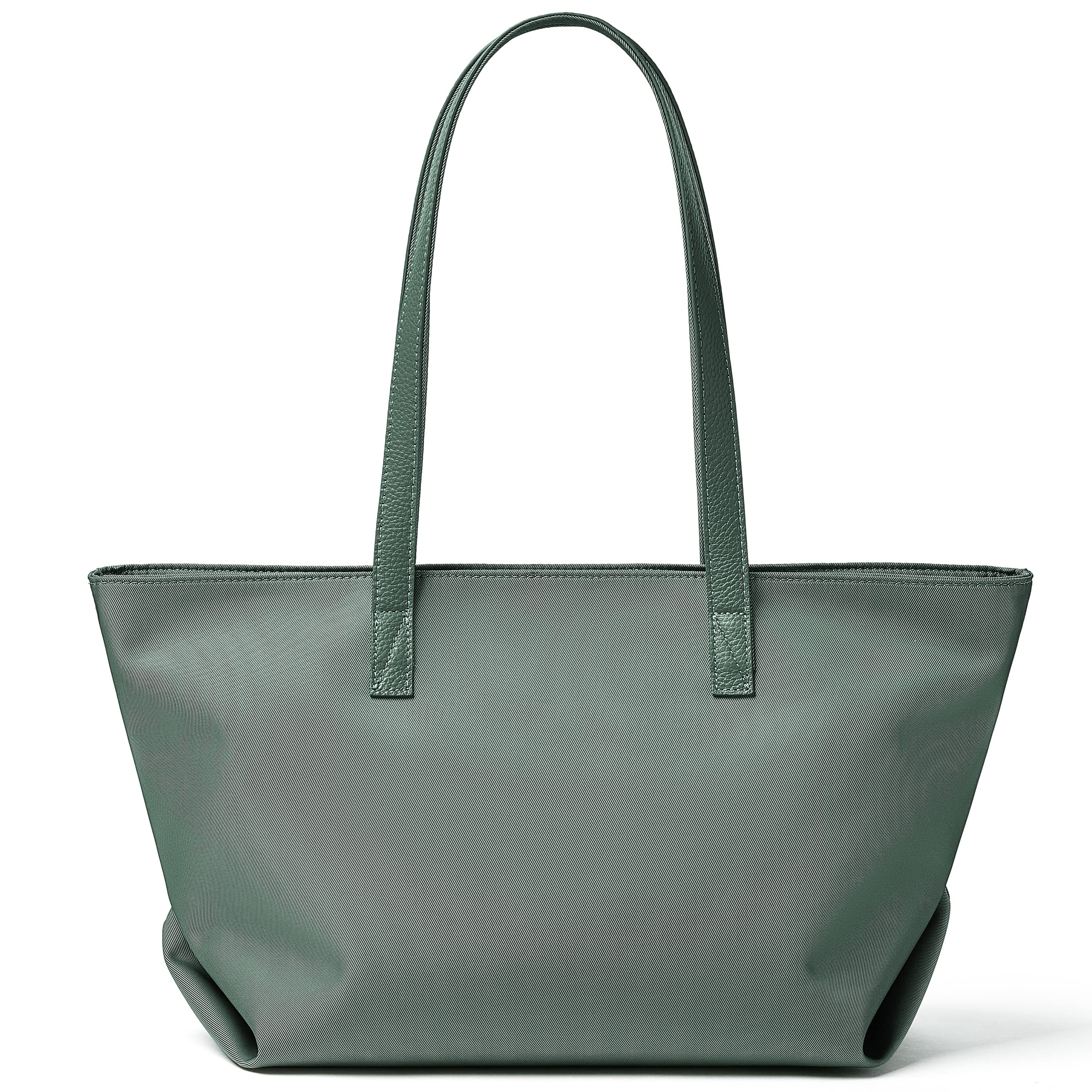 Lightweight Tote Bag For Women Medium Casual Foldable Nylon Shoulder Purse With Multi Pockets (Version 2-Light Green)