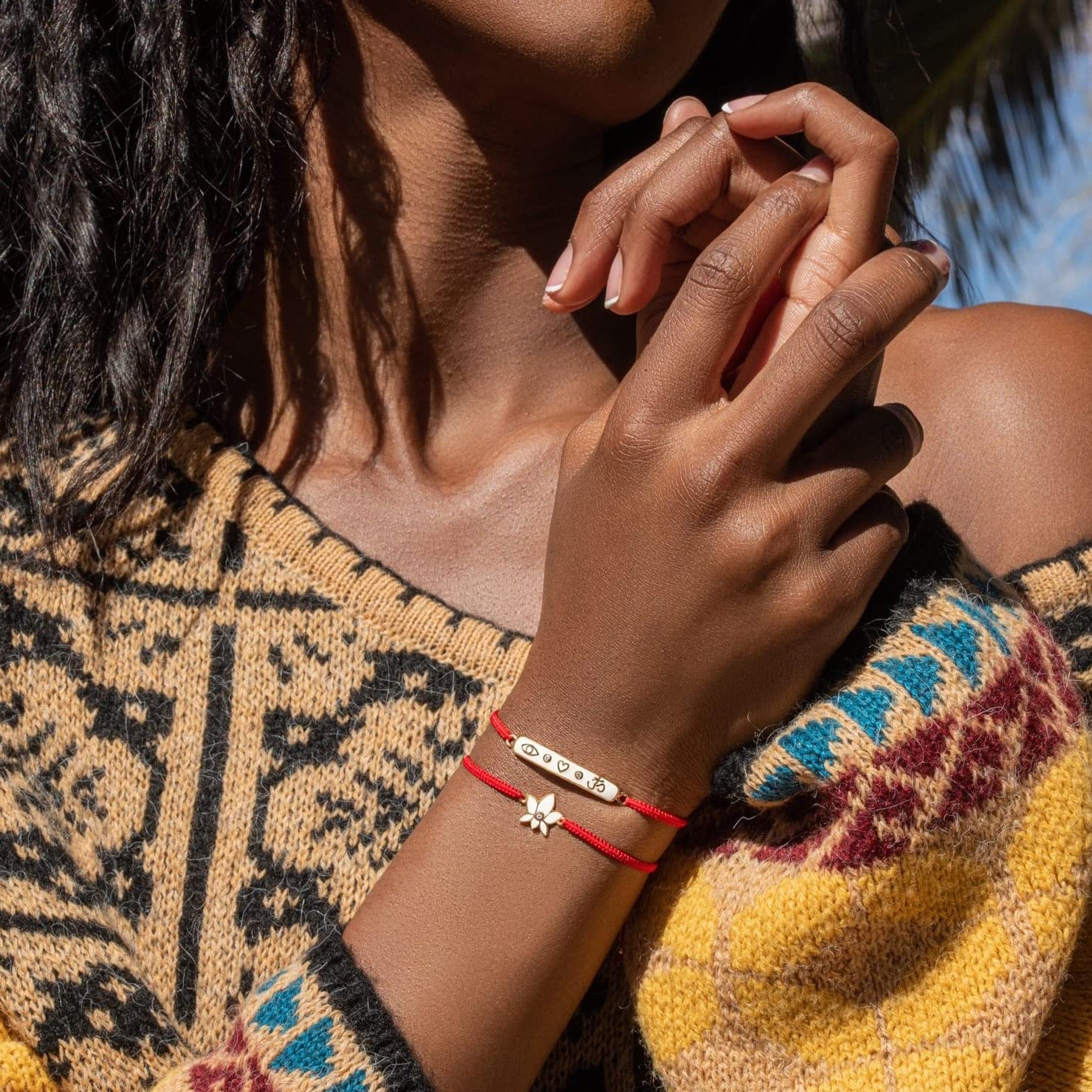 KARMA AND LUCK Women's 925 Sterling Silver, Adjustable Drawstring Closure Red String Bracelet for Spiritual Power | 6" - 9" adjustable | Available in Cross, Lotus and Heart Charm
