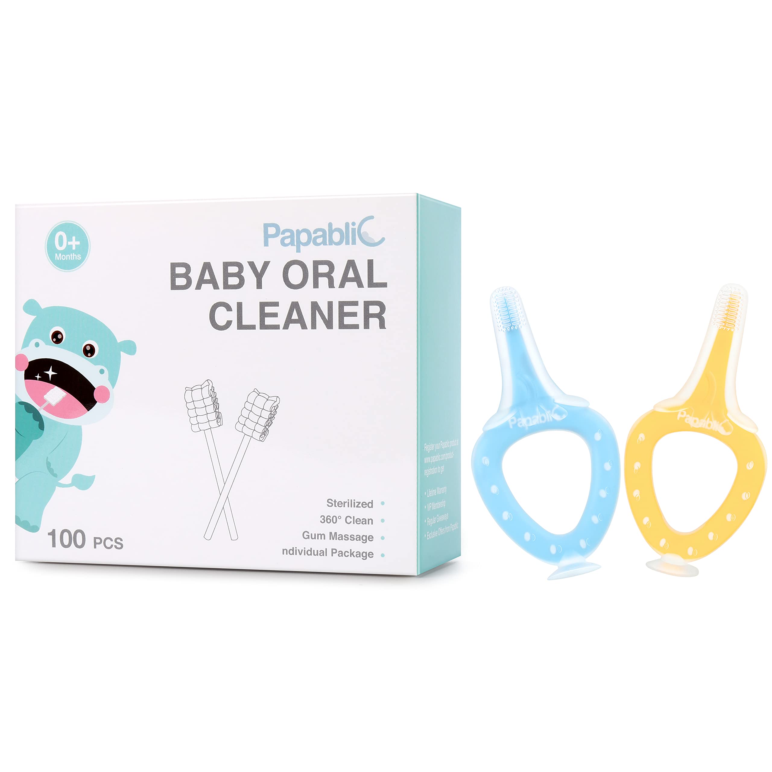 Papablic Baby Tongue Cleaner Bundle with Infant Training Toothbrush