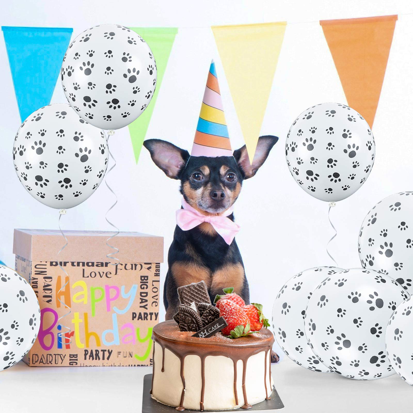 Koogel 100 Pcs Paw Print Balloons, 12 Inches Paw Balloons Dog Print Balloons for Weddings, Birthdays, Party Decorations