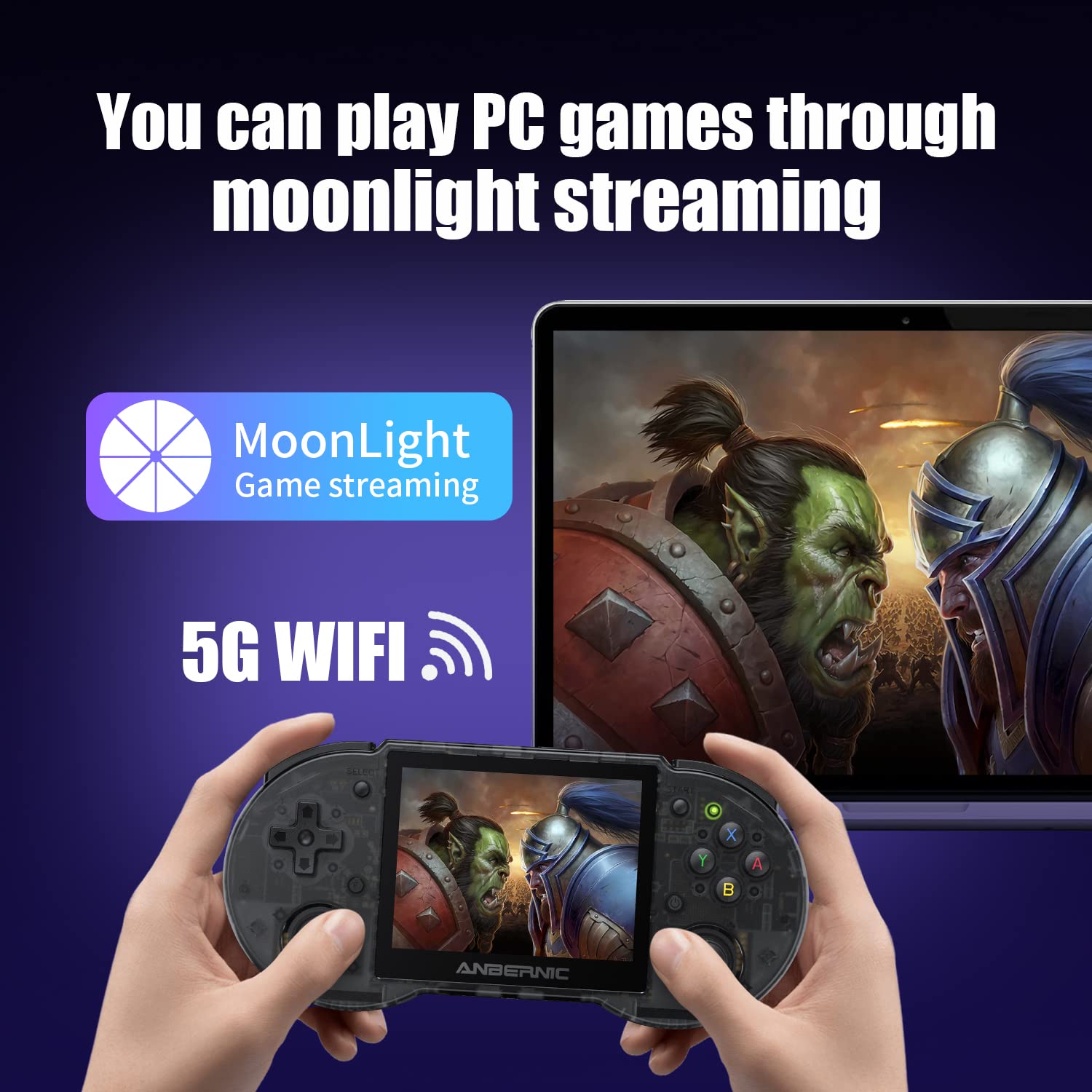 Niotima RG353P Handheld Android System Video Game Console,3.5 Inches Touch Screen, Android 11 OS,CPU RK3566, High Speed eMMC 5.1, 3500 mAh Battery, 2GB LPDDR4 RAM (Transparent Black/ 16GB+64GB)