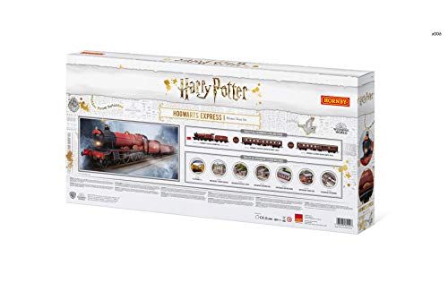 Hornby Hobbies Warner Brother's Harry Potter Hogwarts Express Electric Model Train Set HO Track with US Power Supply R1234M, Red & Black