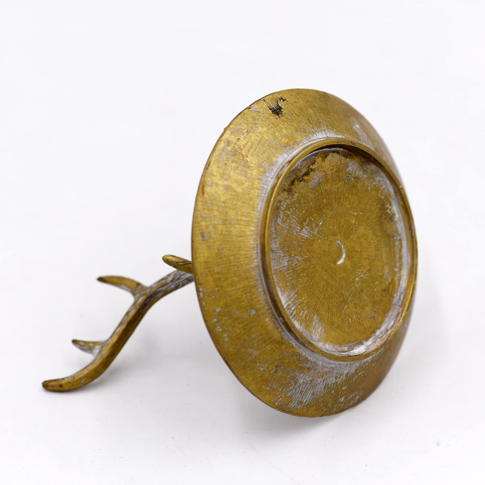 LuHeToz Antique Gold Metal Ring Holder with Antler,Vintage Trinket Dish, Gifts for Women,