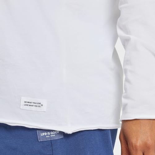 Life is Good Women's Spectrum Palm Long Sleeve Crusher-Lite Hooded Tee, Cloud White
