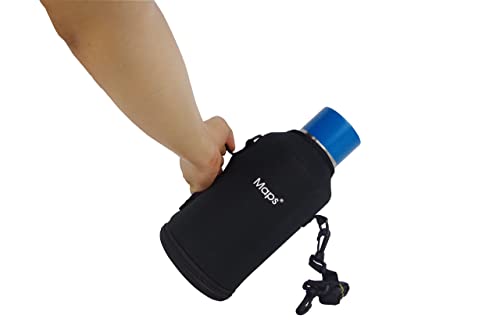 Large sport thermos water bottle with bag and Stainless Steel Lid，67.6OZ half gallon，Insulated water bottle，leak-proof，Metal Canteen ,Buttonwood 1pack (blue) 2000ML