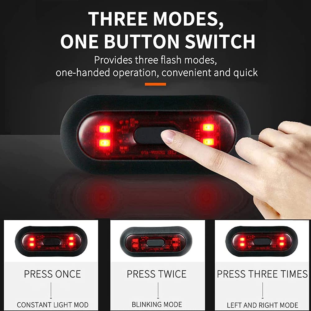 LILYRIN LED Helmet Light,Motorcycle Helmet Brake Light Rechargeable Bike Rear Red Safety Warning Light for Night