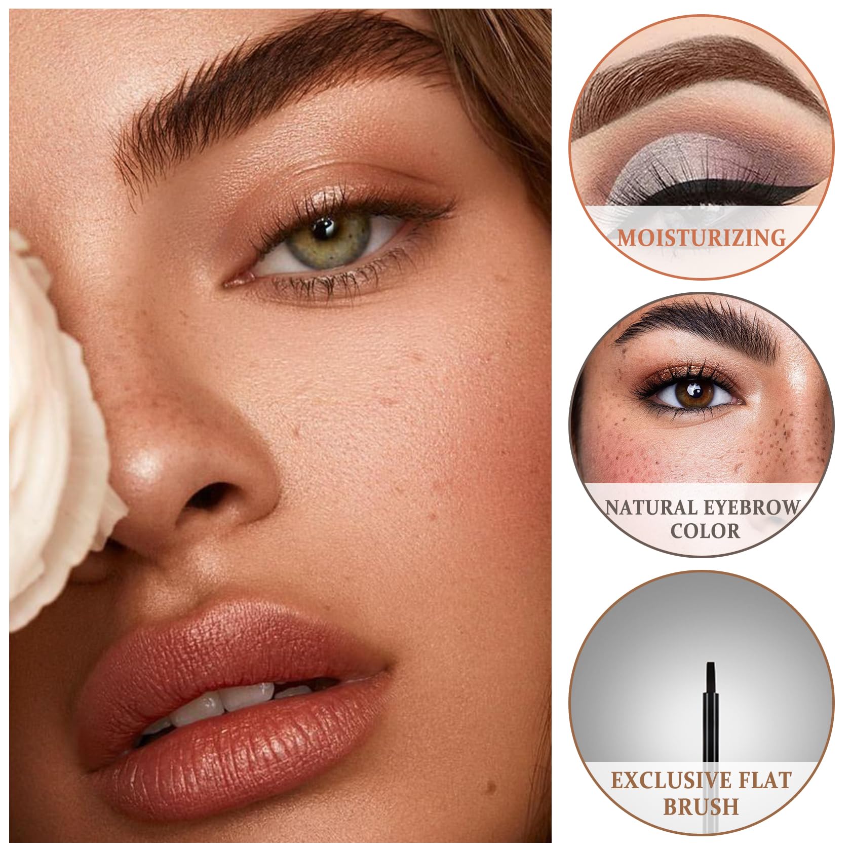 Peel Off Tattoo Eyebrow Gel,Eyebrow Tattoo Peel Off Natural and Elegant Brow Color,Long Lasting Waterproof Easy Peel Off Eyebrow Brow Tattoo Makeup (Brown)