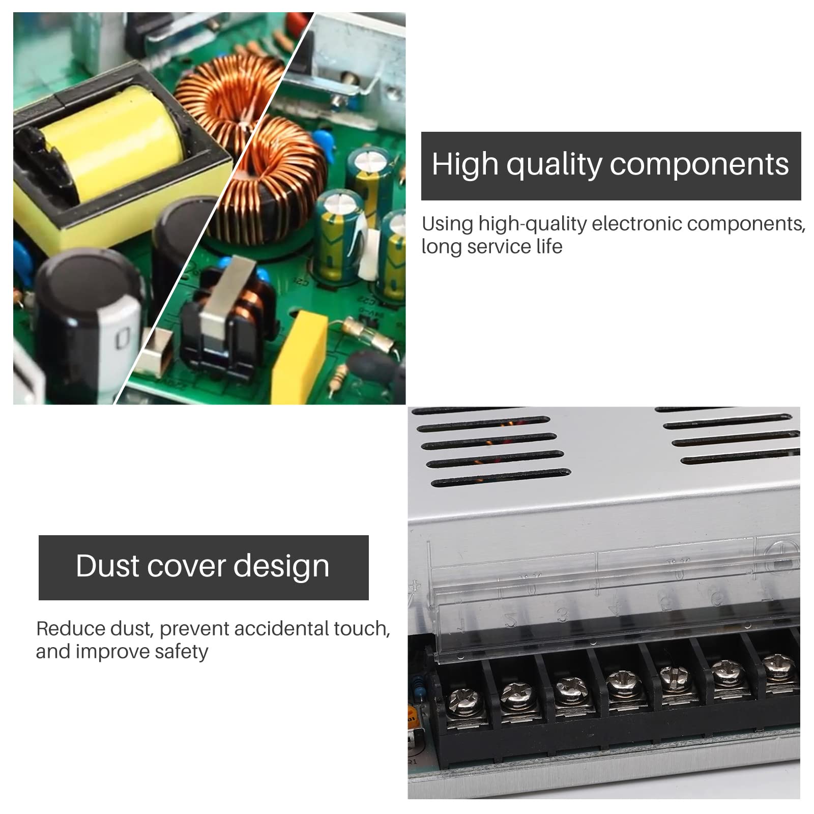 NAOEDEAH 24v 600W Dc Power Supply 24v Ac Adapter Switching Ac/Dc 600w Power Supply Ac to Dc Converter Universal 120 to 24 Volt 600w Power Supply for CCTV Camera Power Driver