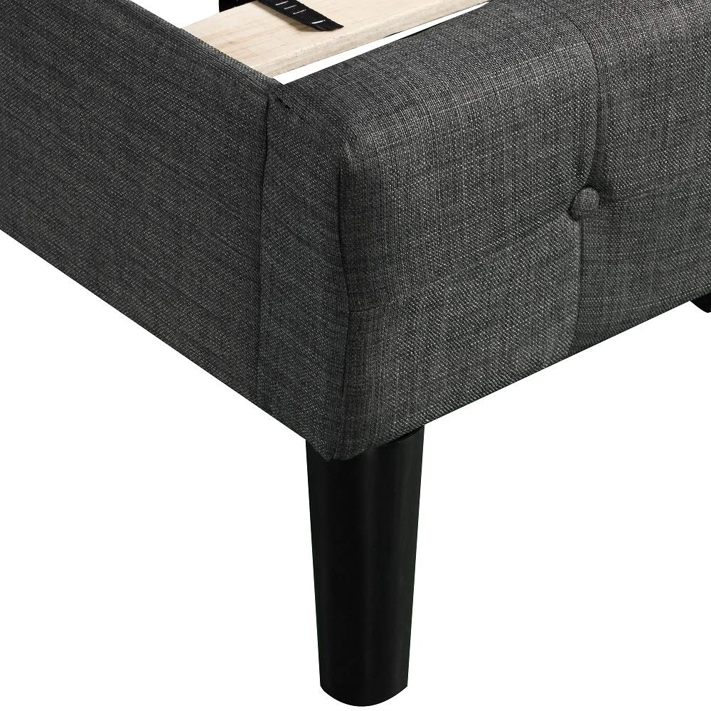 Harper & Bright Designs Wood Twin Upholstered Bed Frame with Headboard and Footboard, Strong Wooden Slats, No Box Spring Needed (Grey)