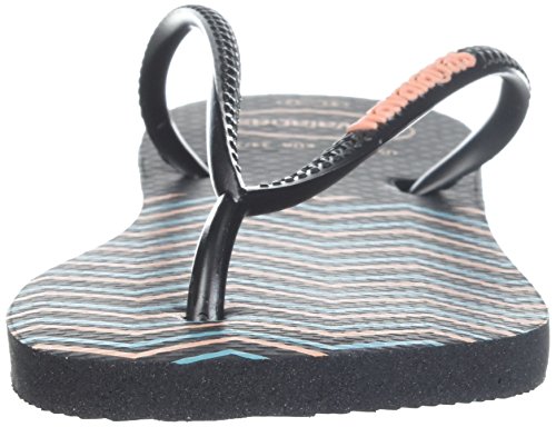 Havaianas Kid's Slim Zig Zag Flip Flop Sandal, Black, 9 M US Toddler