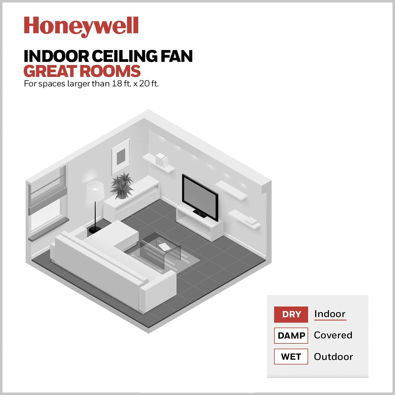 Honeywell Ceiling Fans Kaliza, 56 Inch Indoor Modern LED Ceiling Fan with Light and Remote Control, Dual Mounting Options, 6 Blades with Dual Finish, Reversible Motor - 51036-01 - (Bronze)