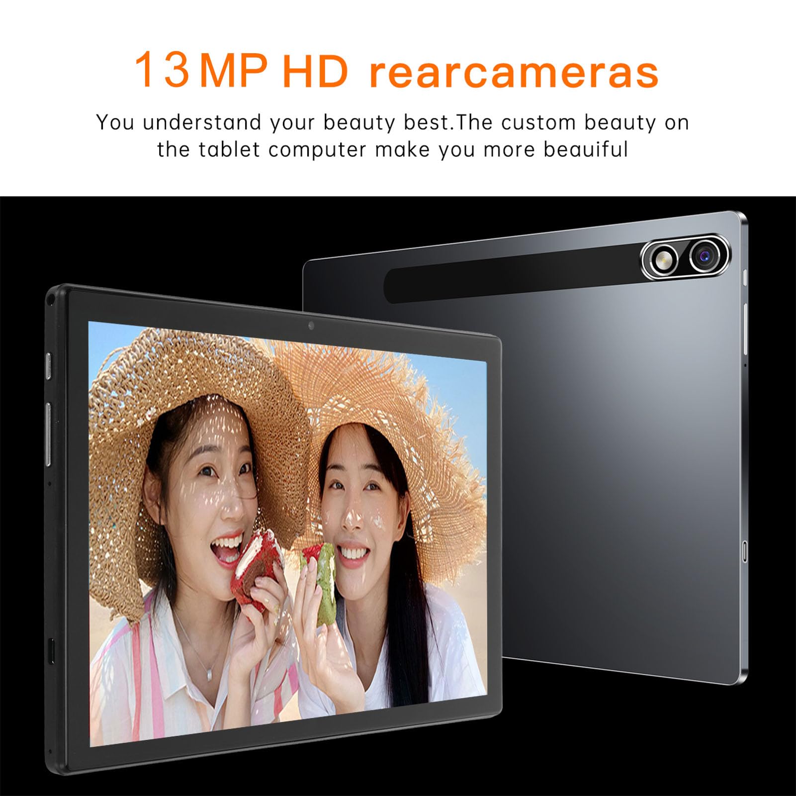 ICRPSTU 10.1 Inch 2 in 1 Tablet PC 8GB RAM 256GB ROM 5G WiFi 100-240V Octa Core Processor for Senior Entertainment (US Plug)
